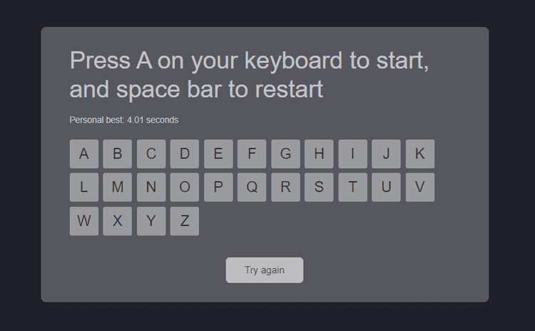 Alphabet Speed Test | WebLFG — Free games for everyone